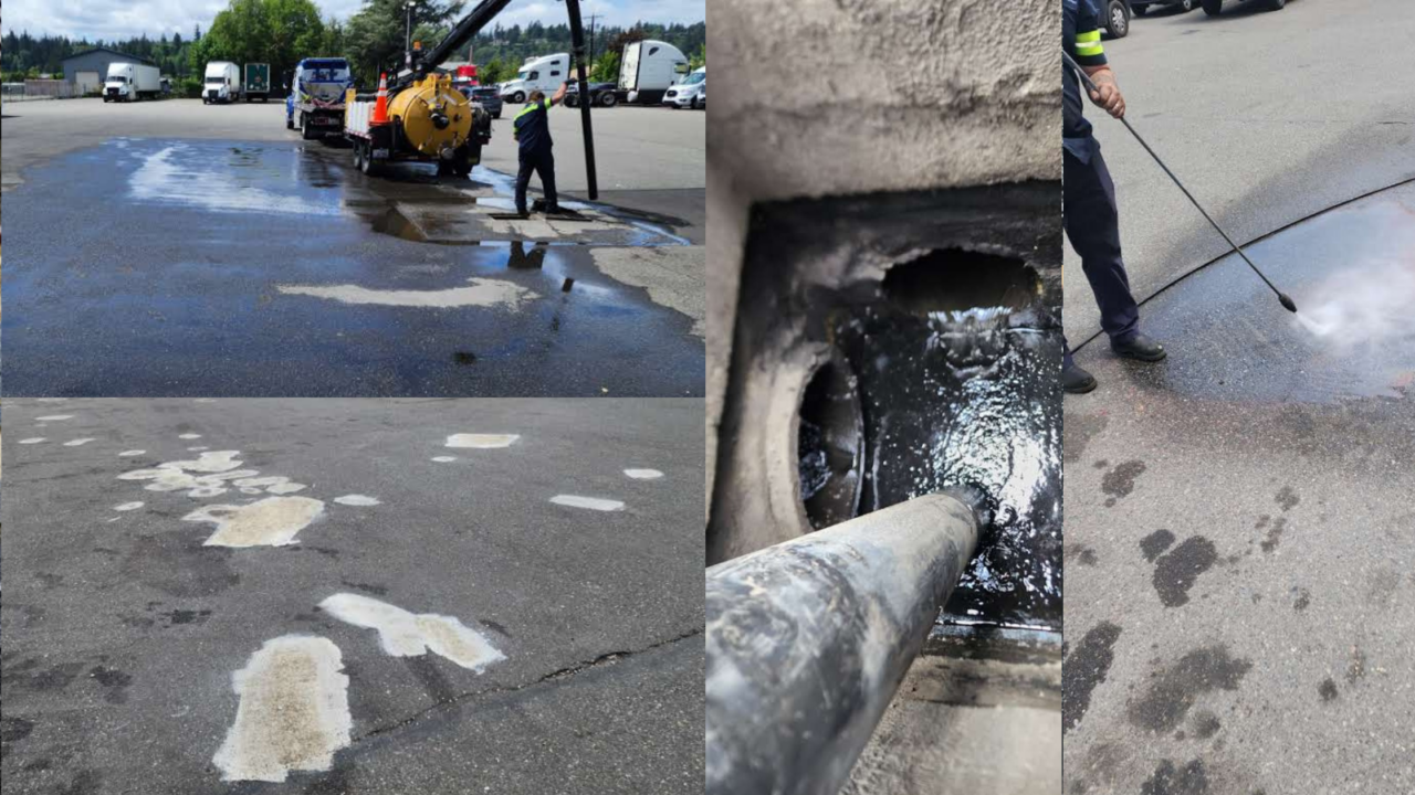Quick Action Keeps Hydraulic Fluid Spill Out of Storm Drain System
